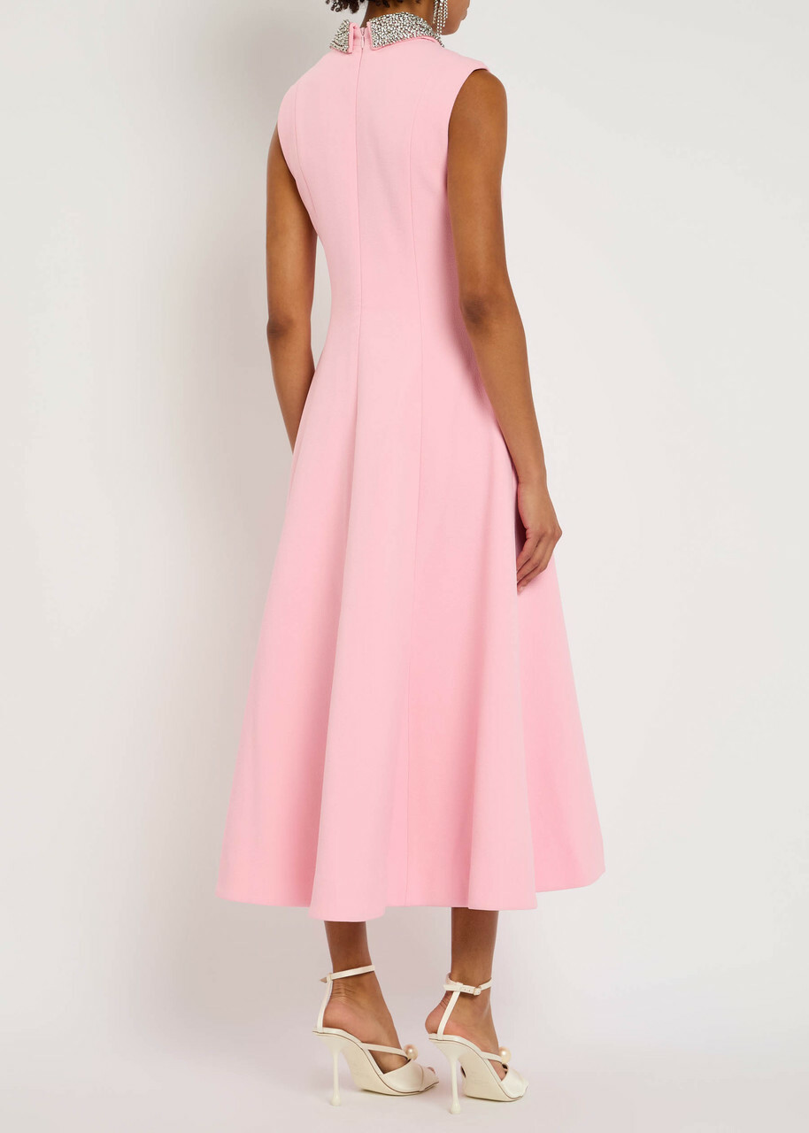 Rebecca Vallance Isabella Embellished Crepe Midi Dress Light Pink ...