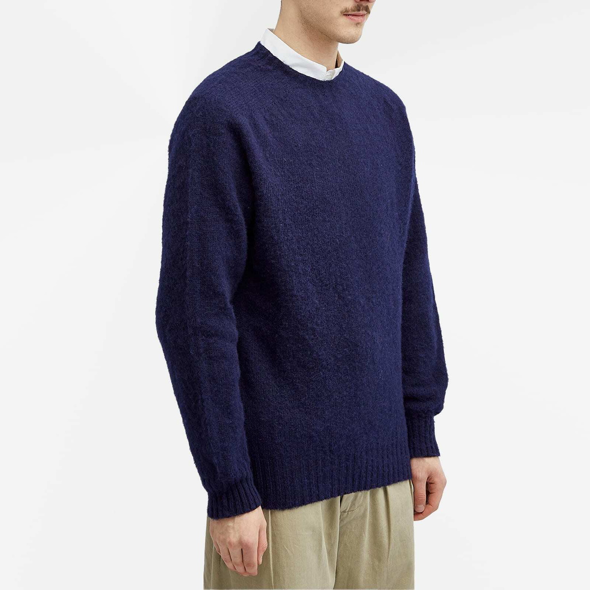 YMC Men's Suedehead Crew Neck Knit in Navy YMC