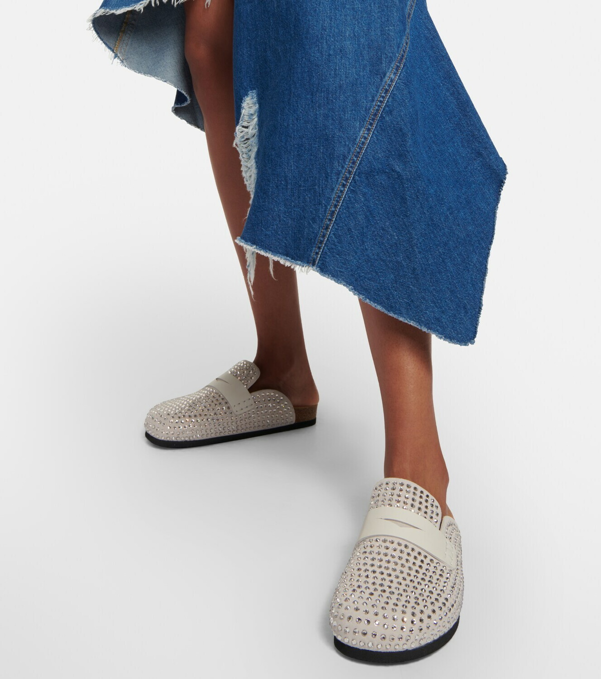 JW Anderson Crystal-embellished suede slippers JW Anderson