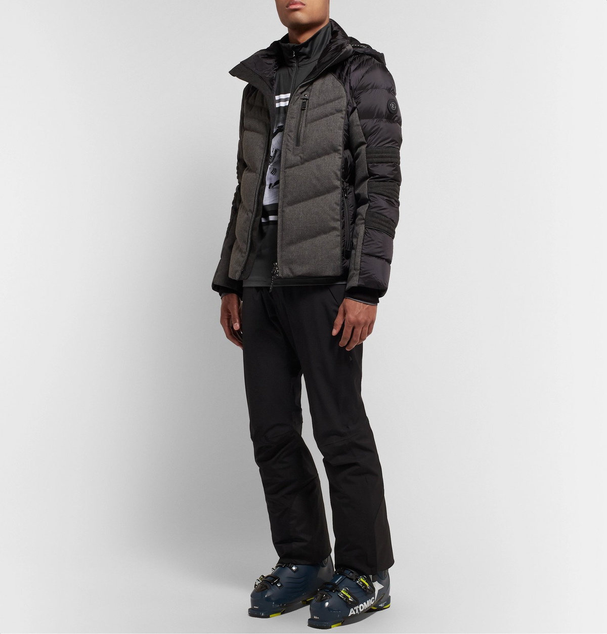 Bogner - Verti Printed Stretch-Jersey Half-Zip Base Layer - Gray Bogner