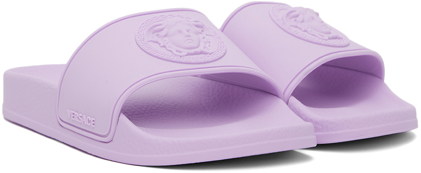 Versace Kids Purple 'La Medusa' Slides Versace