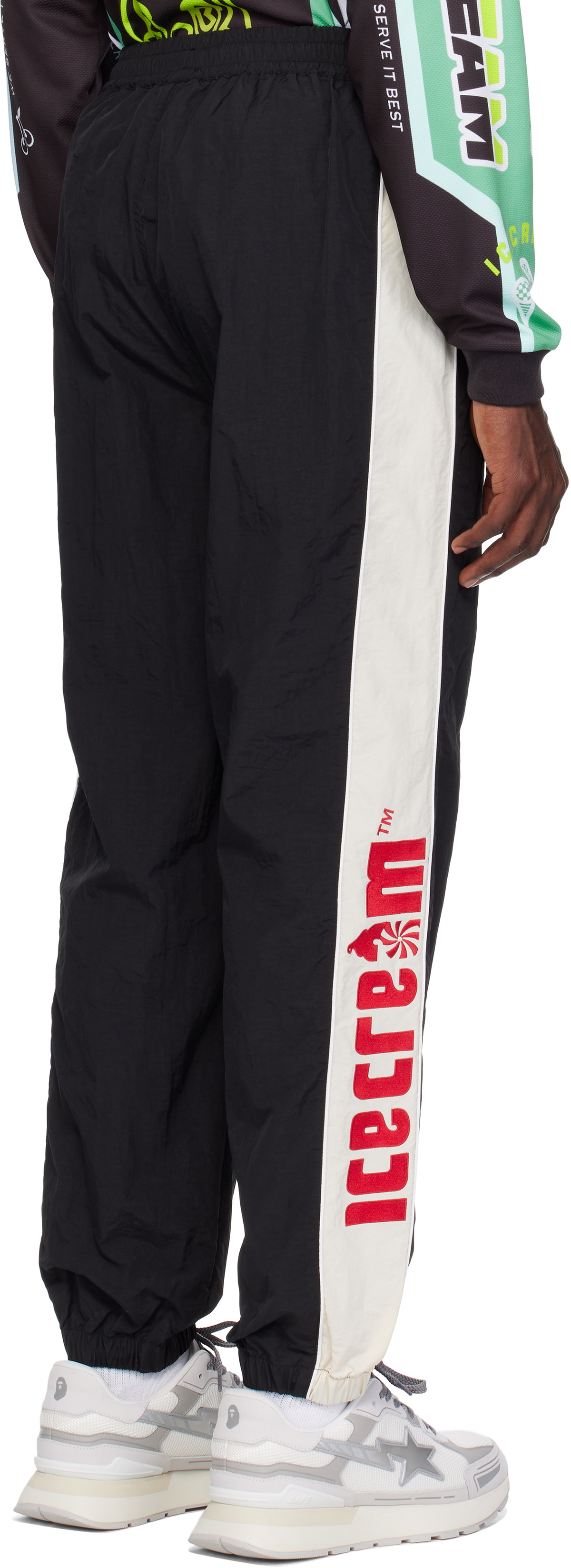 ICECREAM Black Nylon Track Pants ICECREAM