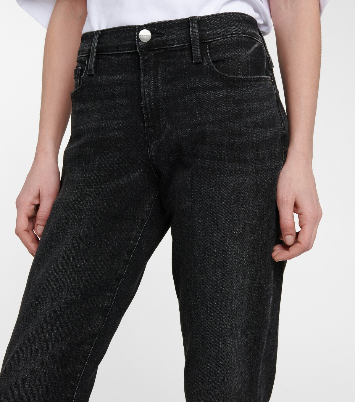Frame - Le Garçon cropped mid-rise skinny jeans Frame Denim