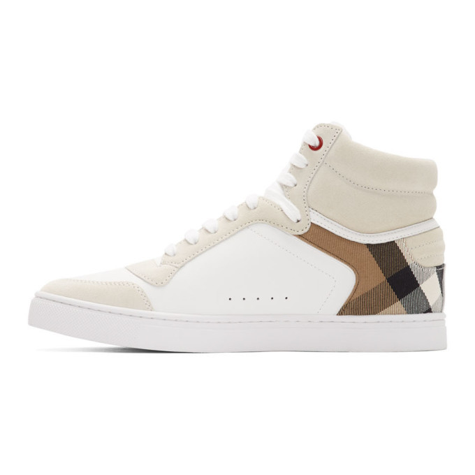 Burberry White Reeth High-Top Sneakers Burberry