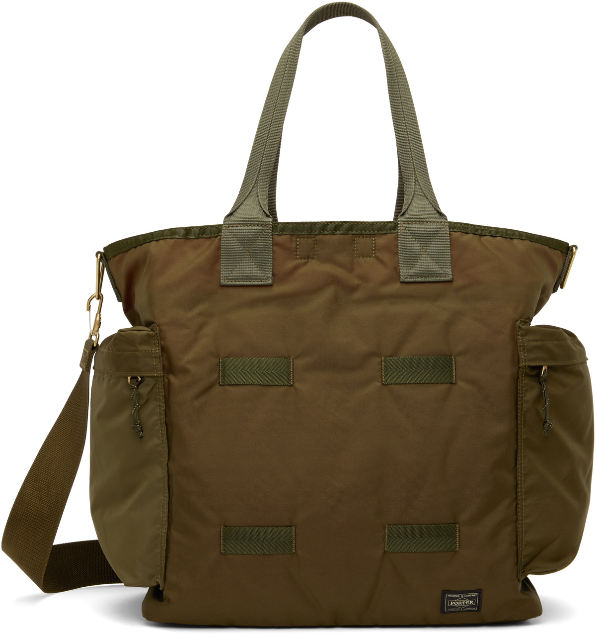 PORTER - Yoshida & Co Khaki Force 2Way Tote Porter-Yoshida & Co.