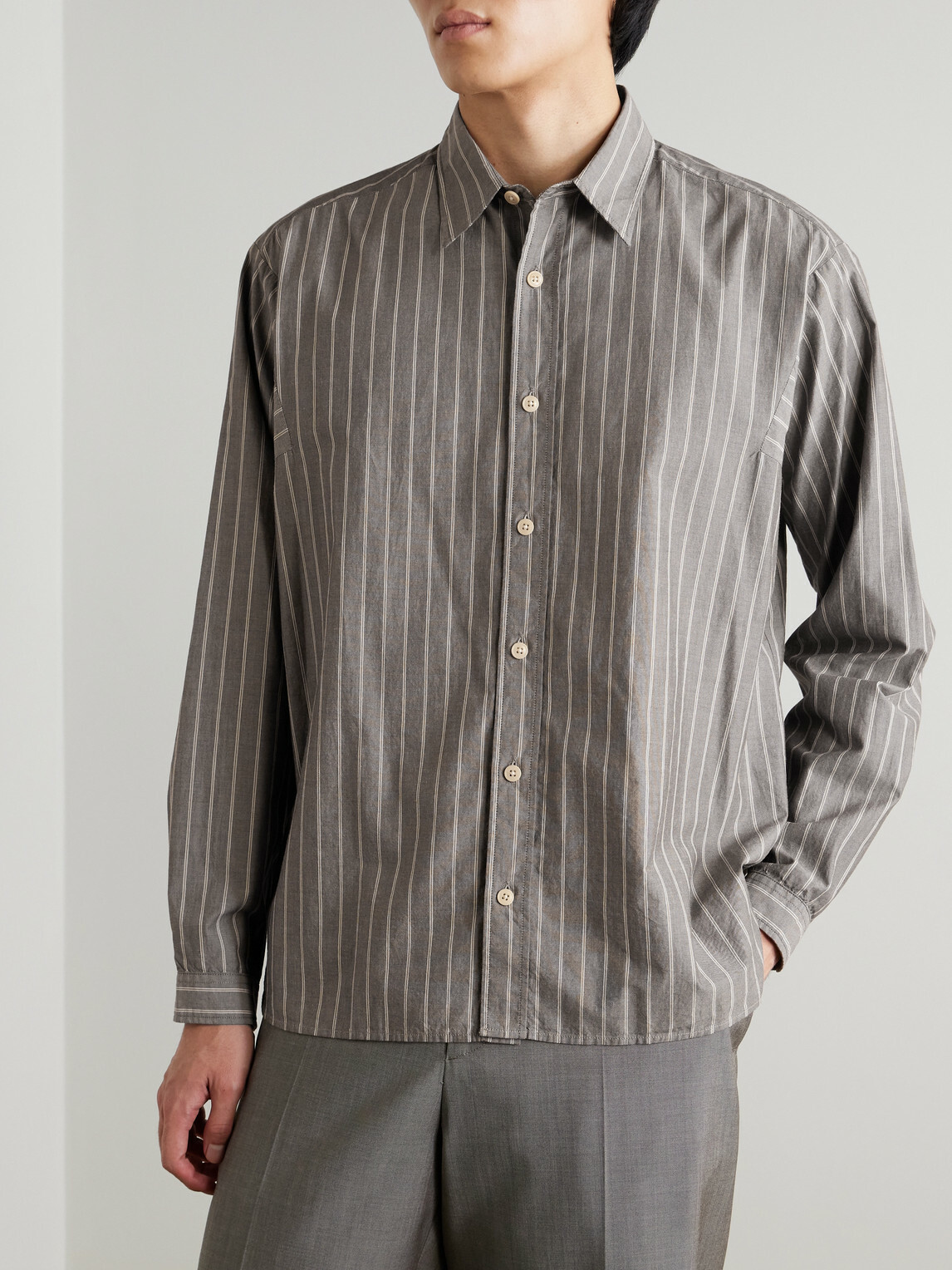 Oliver Spencer - Garrison Striped Cotton Shirt - Gray Oliver Spencer