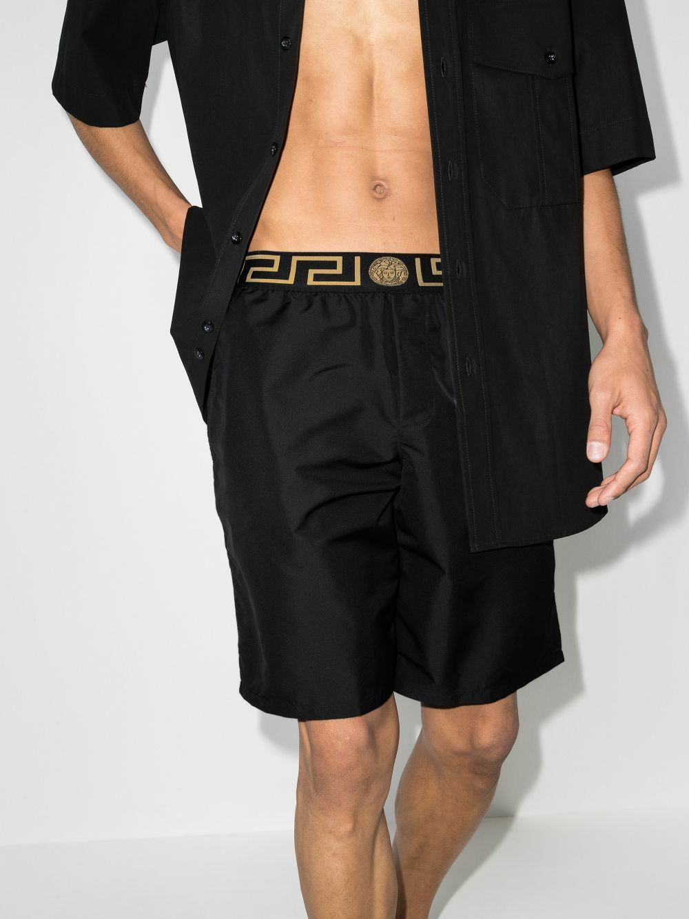 Versace Greca Border Board Swim Shorts Versace