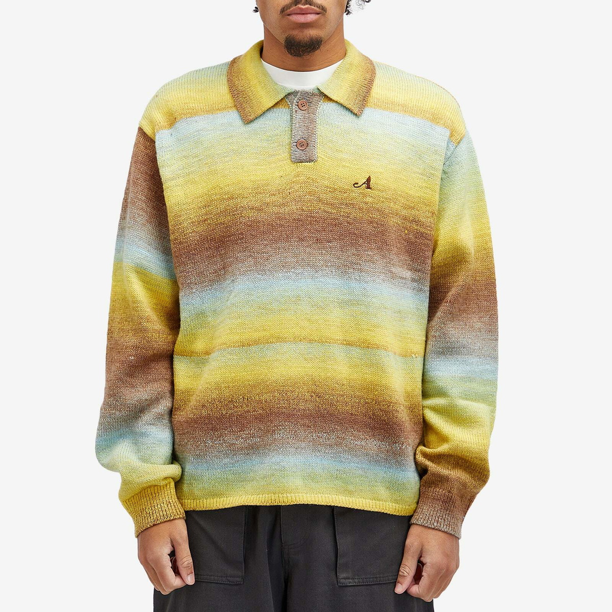 Awake NY Men's Ombre Polo Jumper in Multi Awake NY