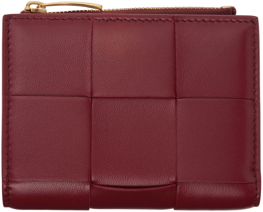 Bottega Veneta Red Small Cassette Bi-Fold Zip Wallet Bottega Veneta