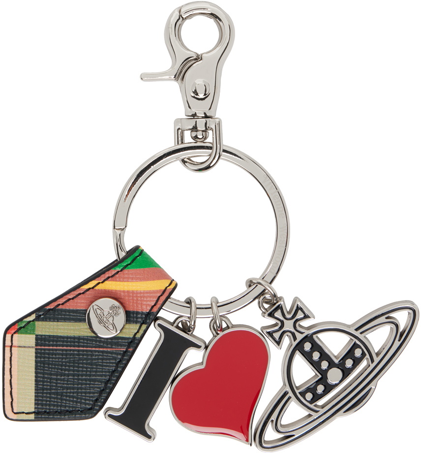 Vivienne Westwood Silver Combat Tartan I Love Orb Keychain Vivienne ...