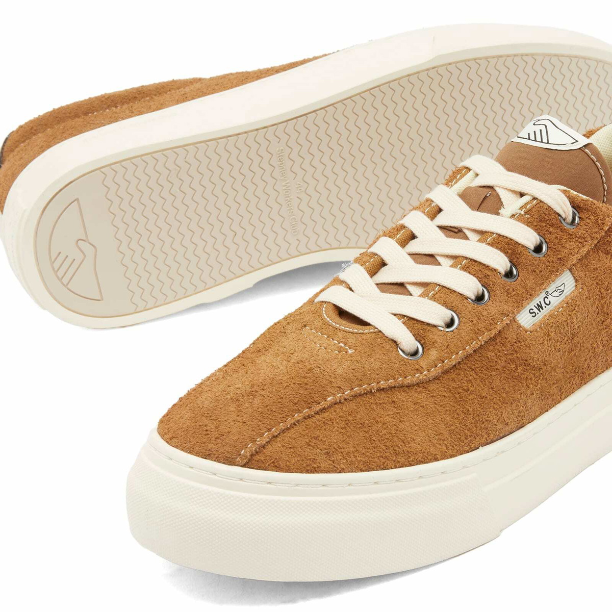 Stepney Workers Club Men's Dellow 02 Cup Suede Sneaker in Brown Stepney ...