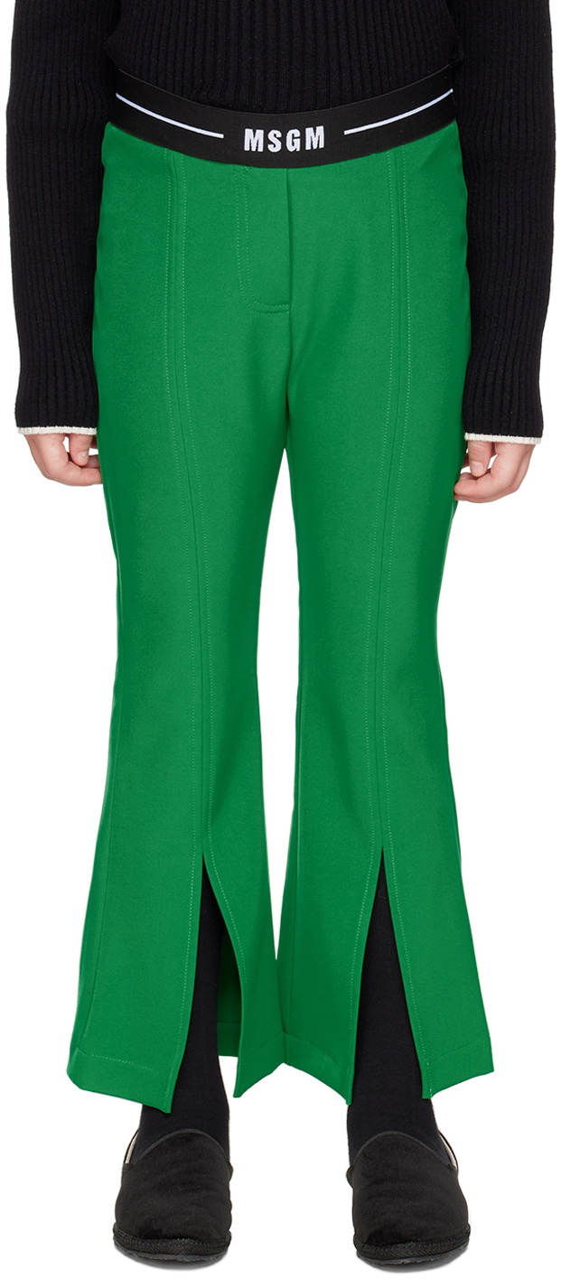 MSGM Kids Kids Green Flared Trousers