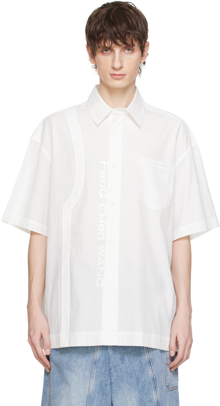 Feng Chen Wang White Striped Shirt Feng Chen Wang