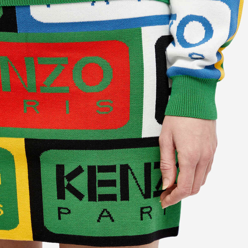 Kenzo Women's All Over Paris Label Mini Skirt in Multicolor Kenzo