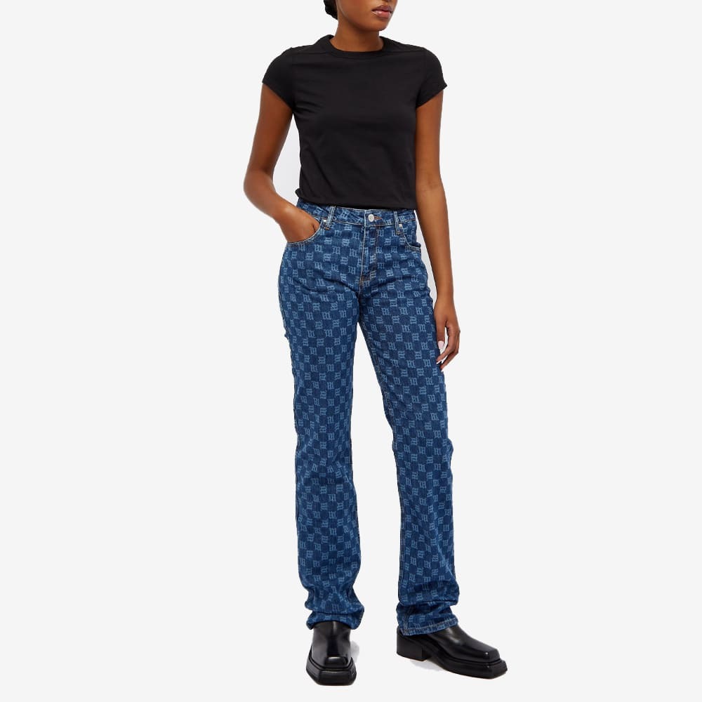 MISBHV Women's High Wasted Mono Logo Jeans in Denim Blue MISBHV