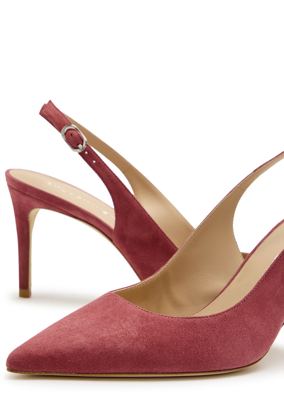 Stuart Weitzman Stuart Power 75 Suede Slingback Pumps Stuart Weitzman