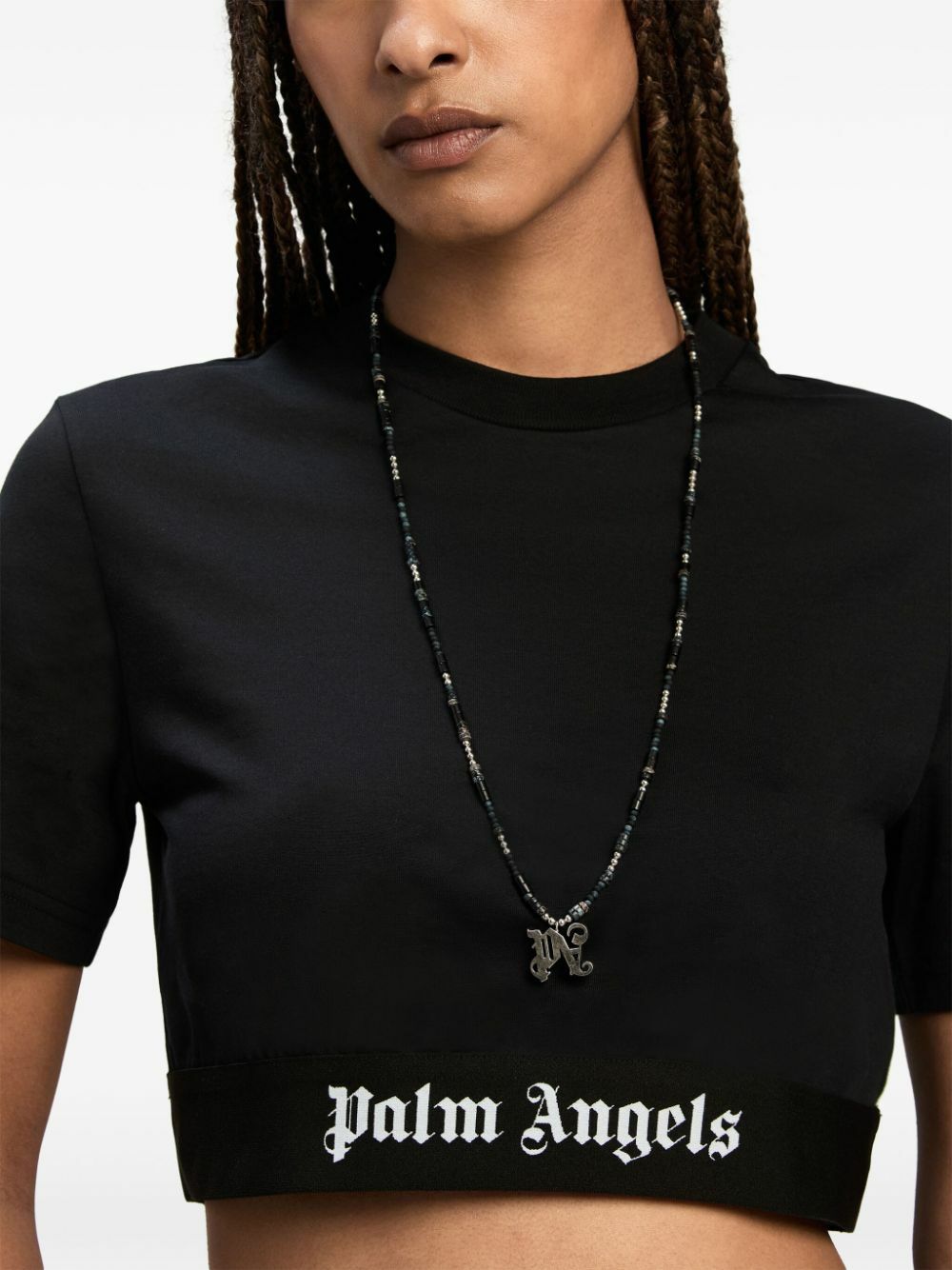 PALM ANGELS - Logo Cotton Cropped T-shirt Palm Angels