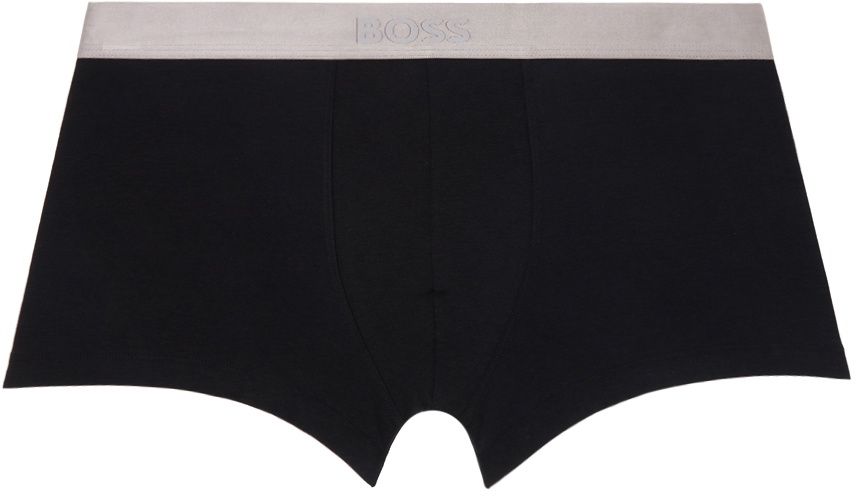 BOSS Three-Pack Black Metallic Boxer Briefs BOSS