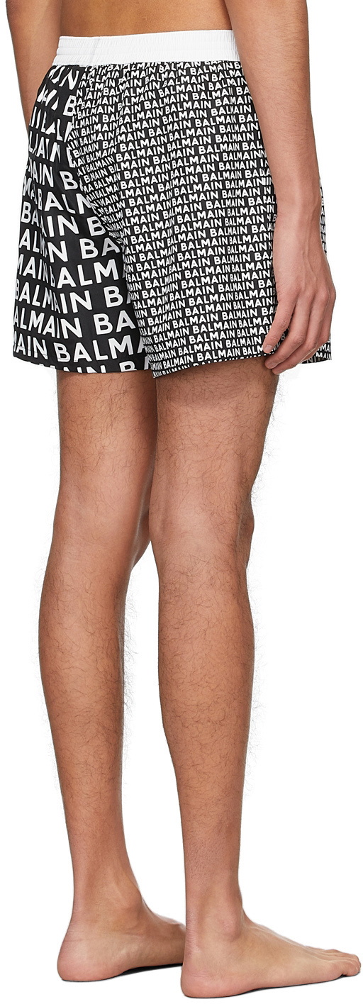 Balmain Black Polyester Swim Shorts Balmain