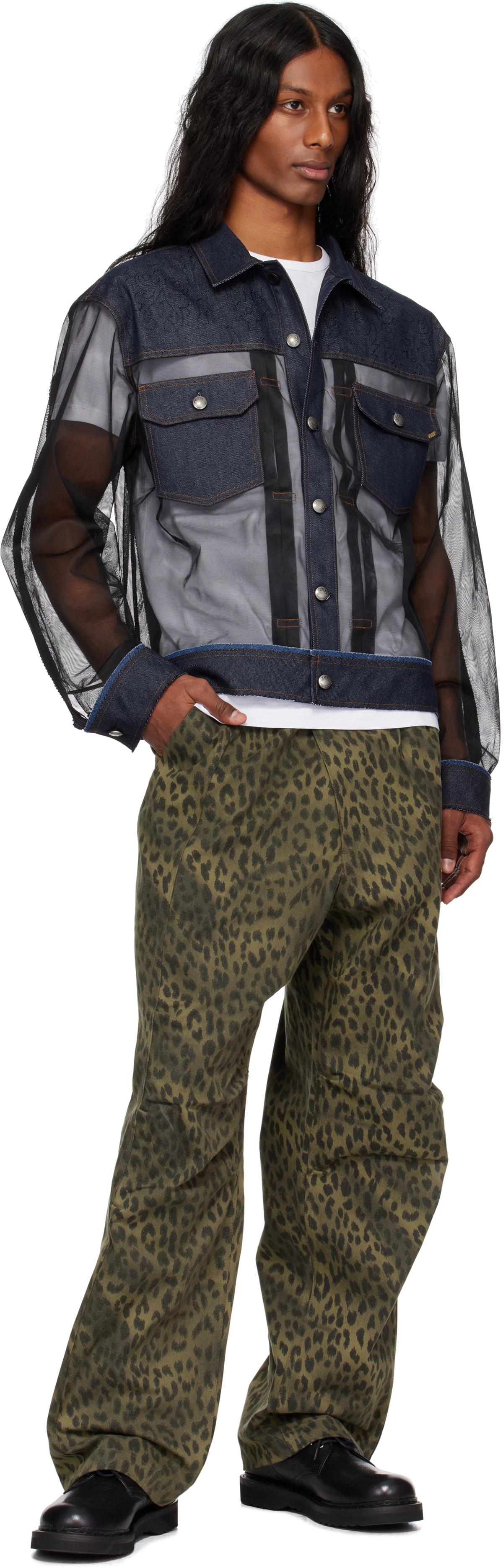 Andersson Bell Blue & Black Tonny Sheer Denim Jacket Andersson Bell