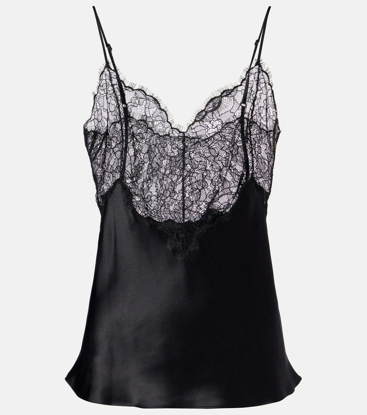 Nili Lotan Mabelle lace-trimmed silk satin camisole Nili Lotan
