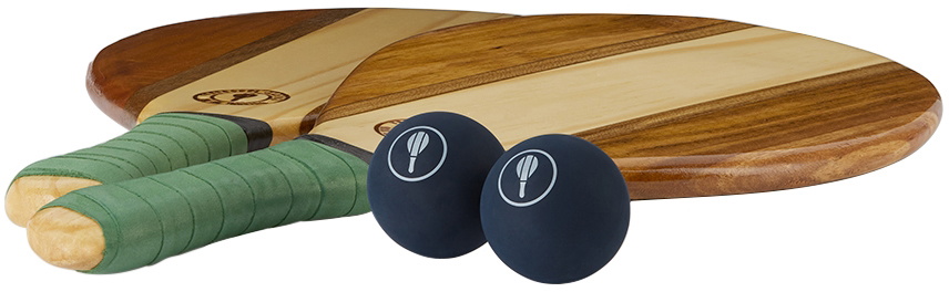 Frescobal Carioca Brown & Green Trancoso Beach Bat Set