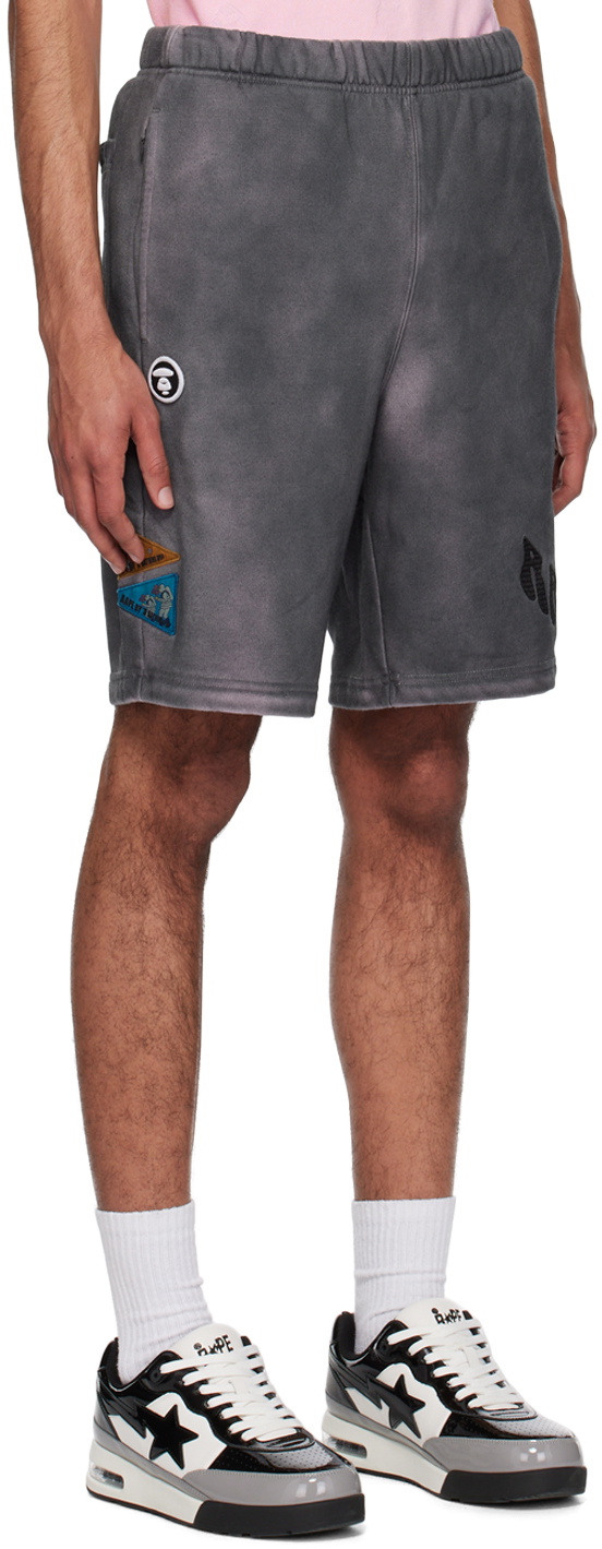 AAPE by A Bathing Ape Gray Faded Shorts AAPE by A Bathing Ape