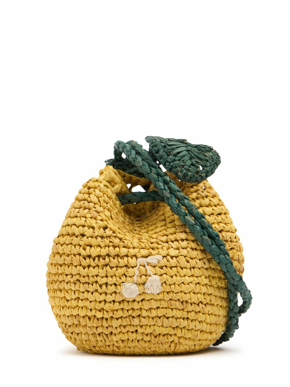 BONPOINT Lemon Raffia Shoulder Bag Bonpoint
