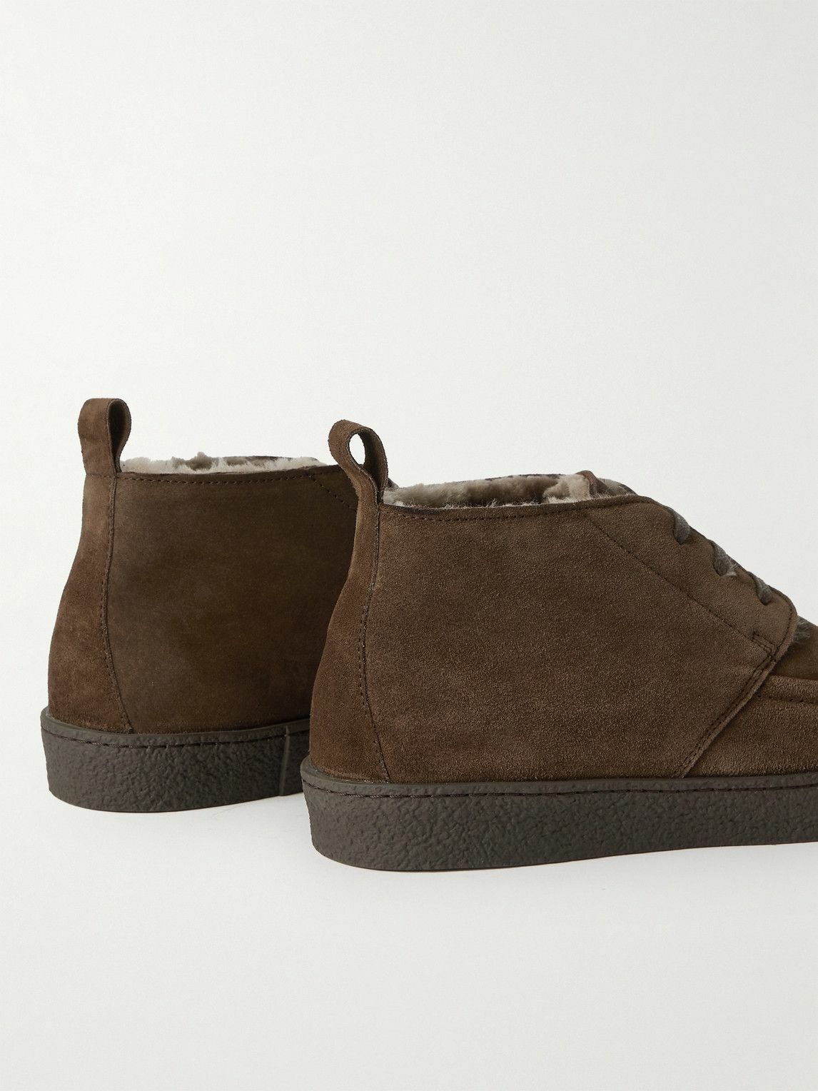 Mr P. - Larry Shearling-Trimmed Regenerated Suede by evolo® Chukka ...