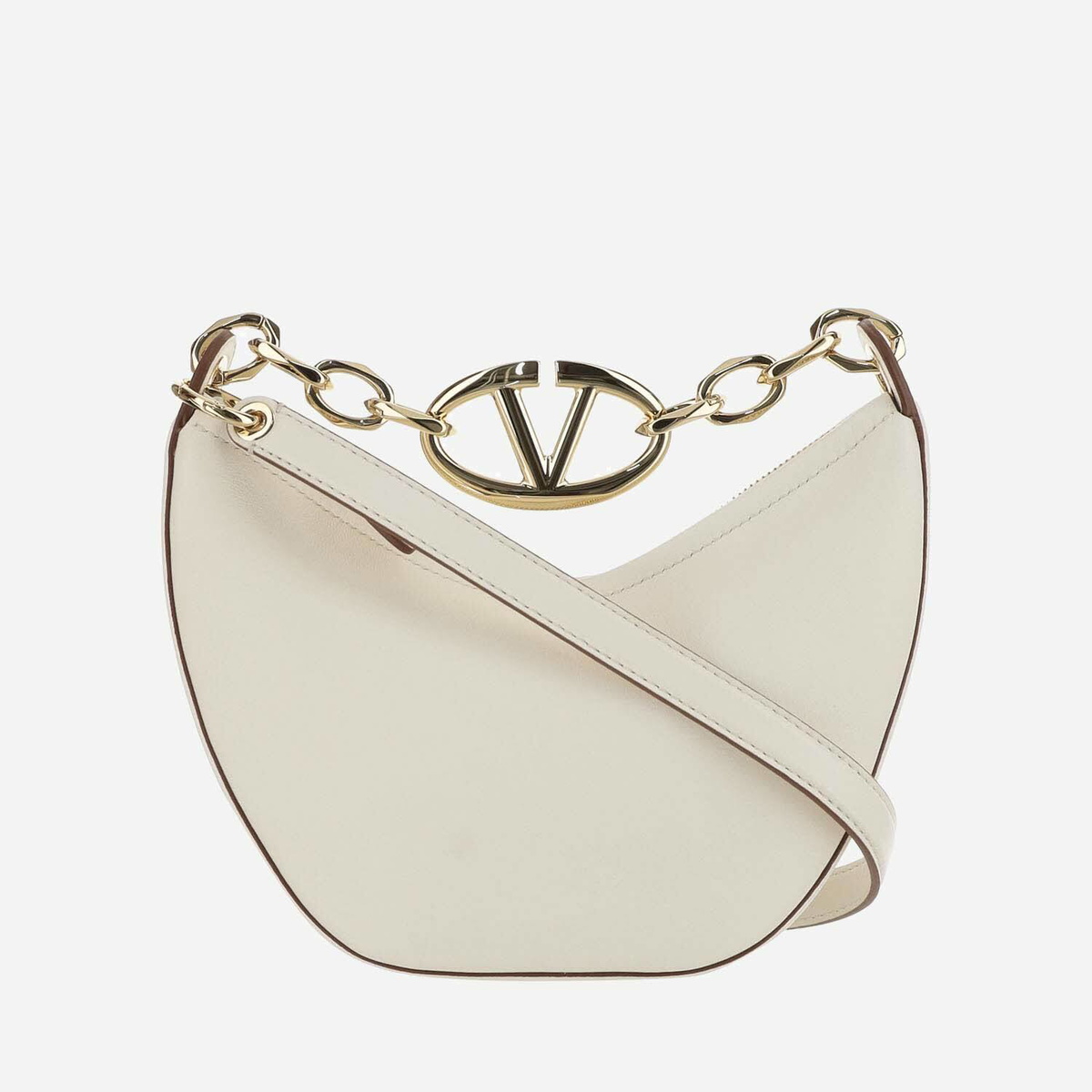 Valentino Garavani Mini Hobo Vlogo Moon Bag In Nappa Leather With Chain ...