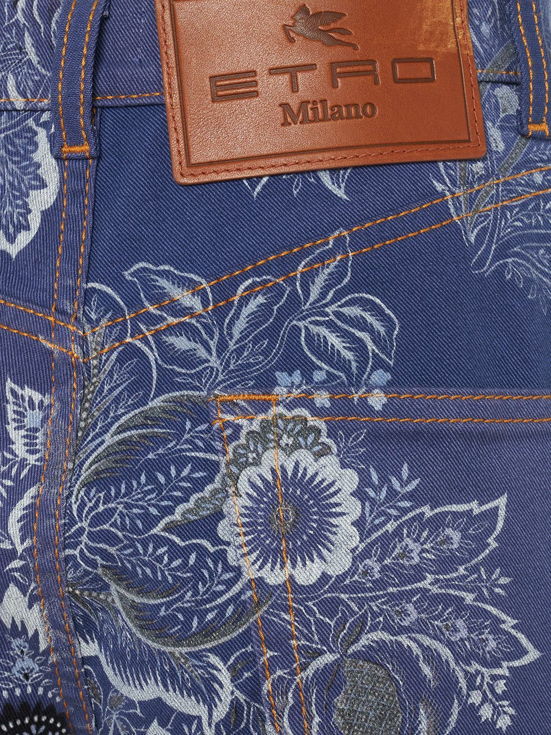 ETRO - Floral Denim High Rise Flared Jeans Etro