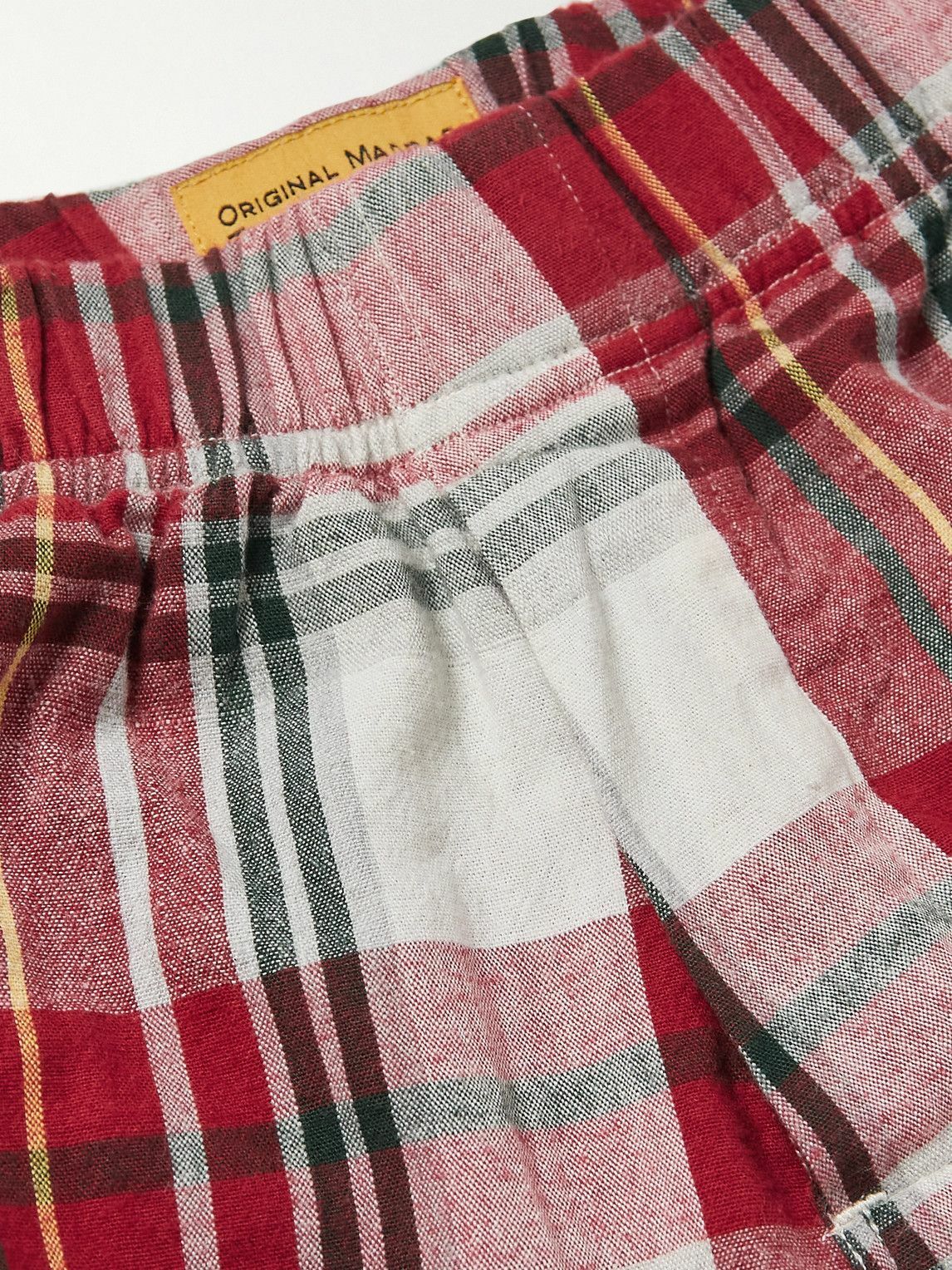 Original Madras - Checked Cotton Pyjama Shorts - Red