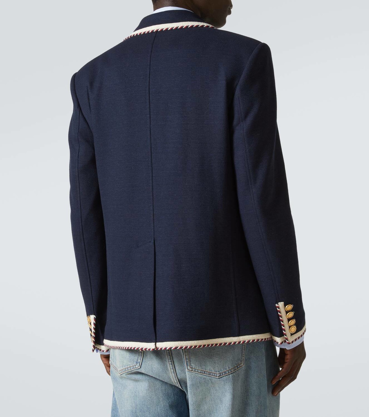Valentino Cotton and linen-blend jersey blazer Valentino