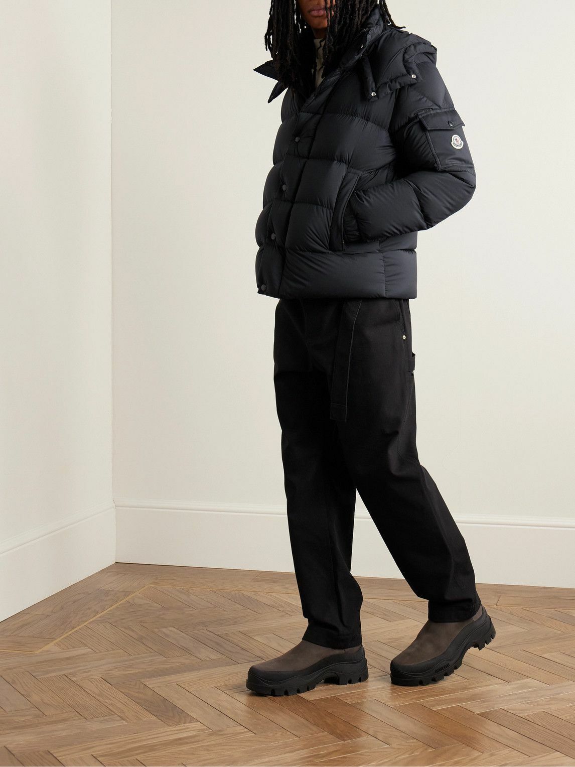 Moncler - Vezere Logo-Appliquéd Quilted Nylon Hooded Down Jacket - Blue ...