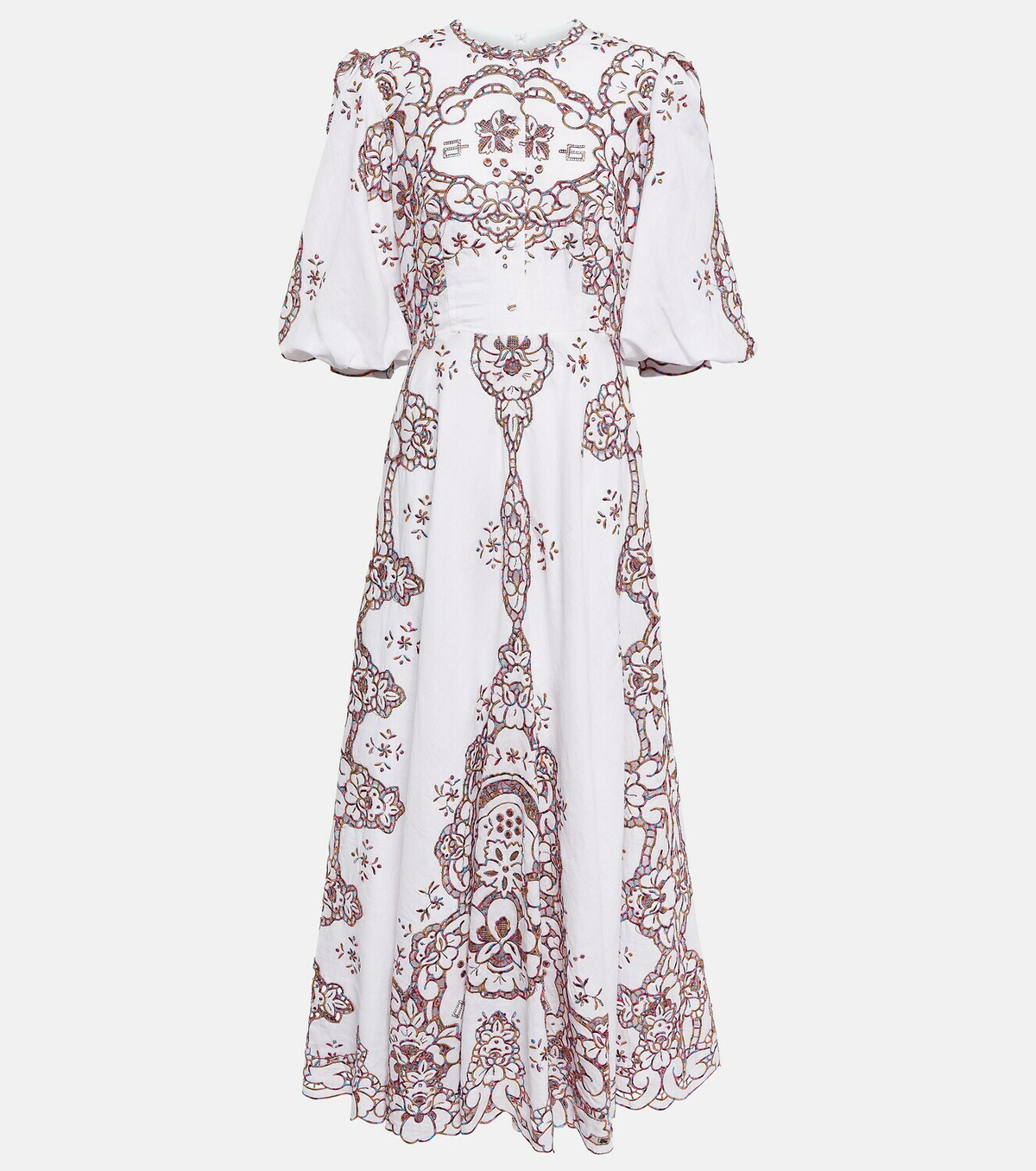 Costarellos Iris Reticella embroidered maxi dress Costarellos