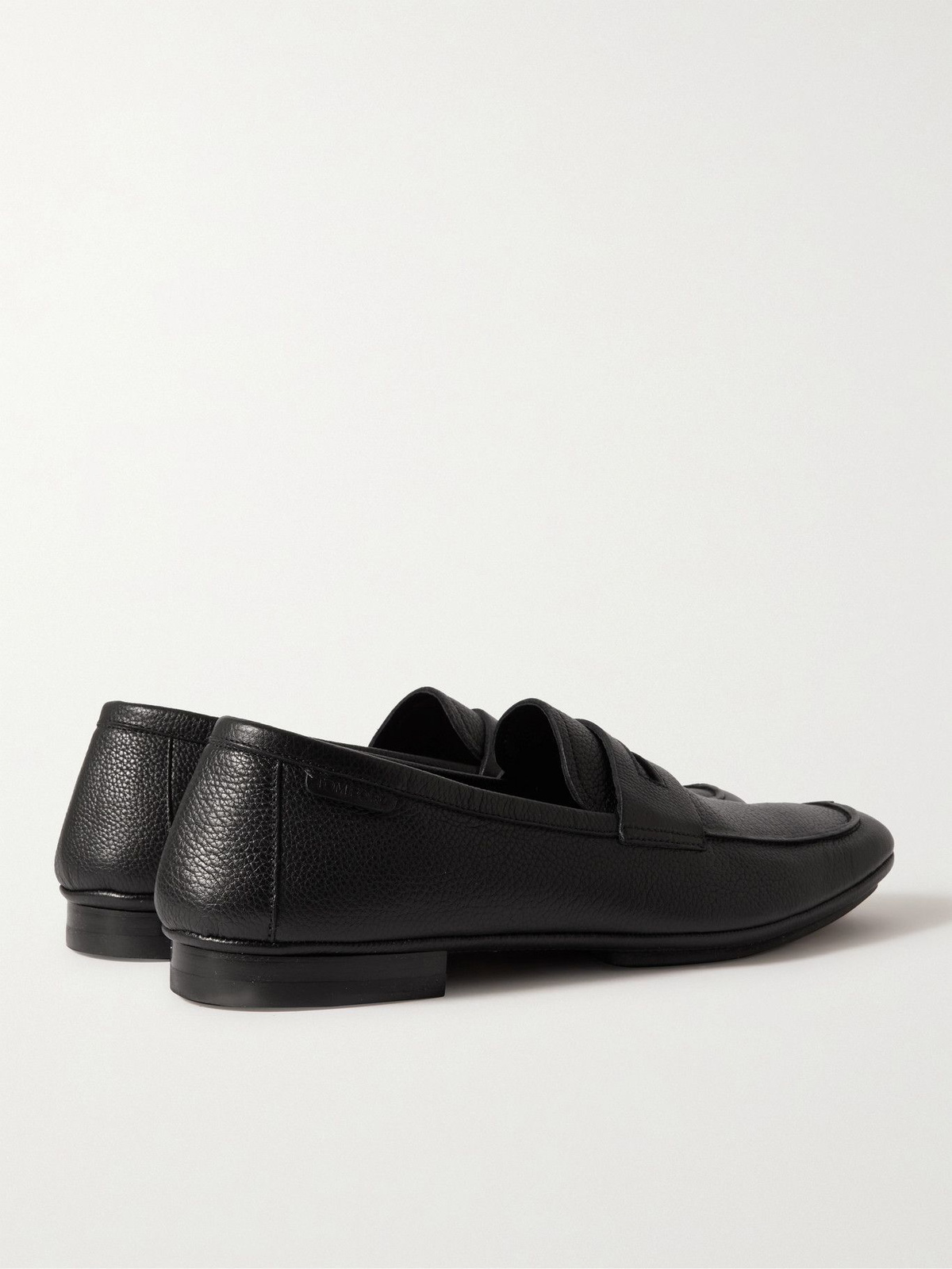 TOM FORD - Berrick Pebble-Grain Leather Penny Loafers - Black TOM FORD