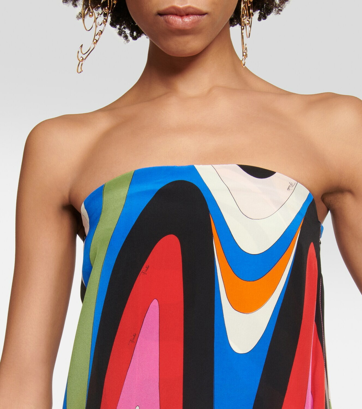 Pucci - Printed strapless maxi dress Emilio Pucci