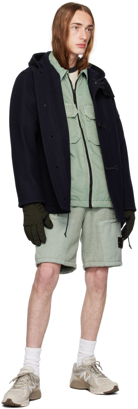 Stone Island Green Mock-Fly Shorts Stone Island