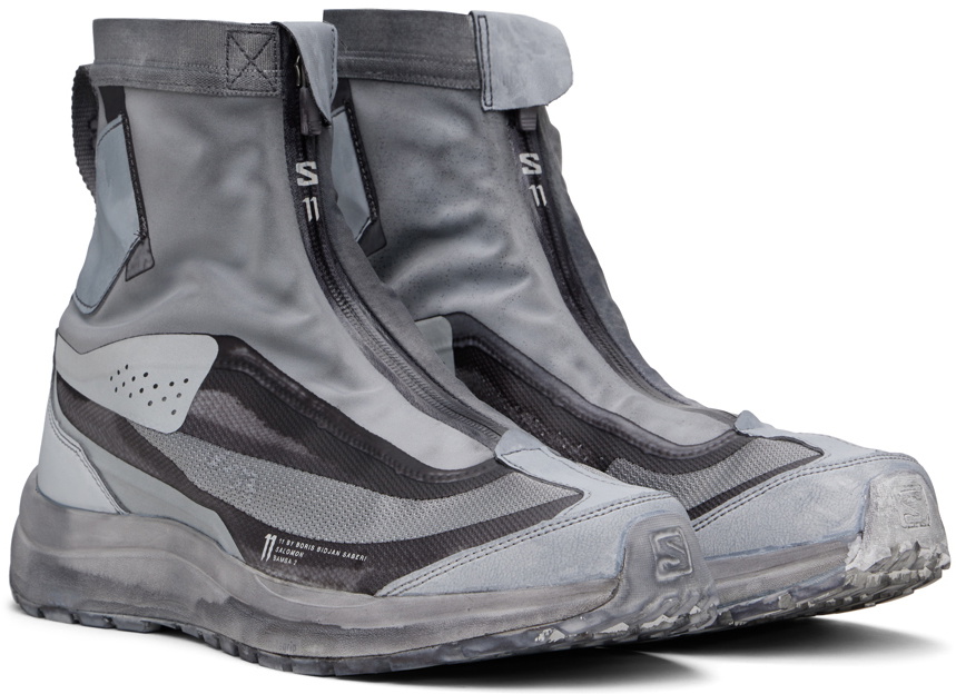 11 by Boris Bidjan Saberi Gray Salomon Edition Bamba 2 High Sneakers 11 ...
