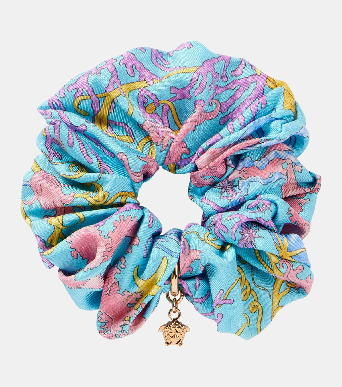 Versace Underwater Barocco silk scrunchie Versace