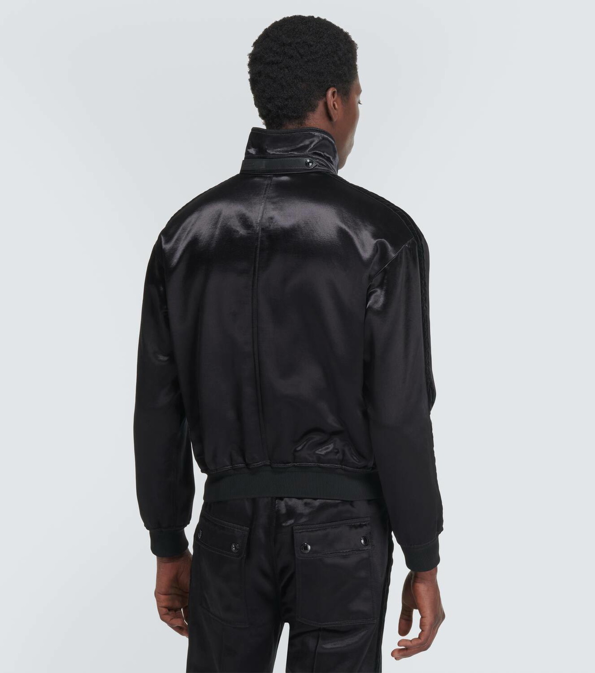 Tom Ford Velvet-trimmed satin track jacket TOM FORD