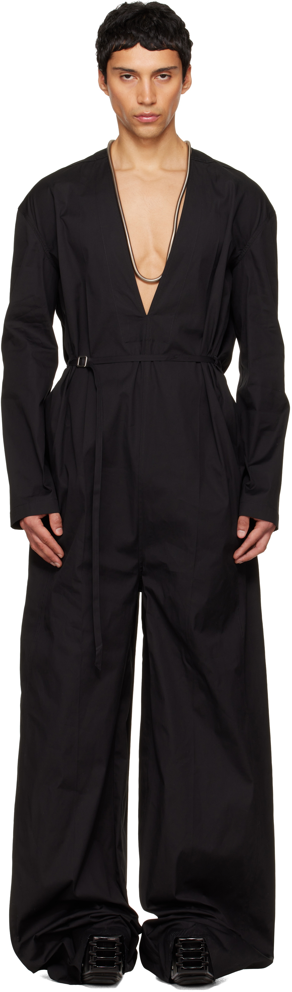 Rick Owens Black Temple LS Long Jumpsuit Rick Owens
