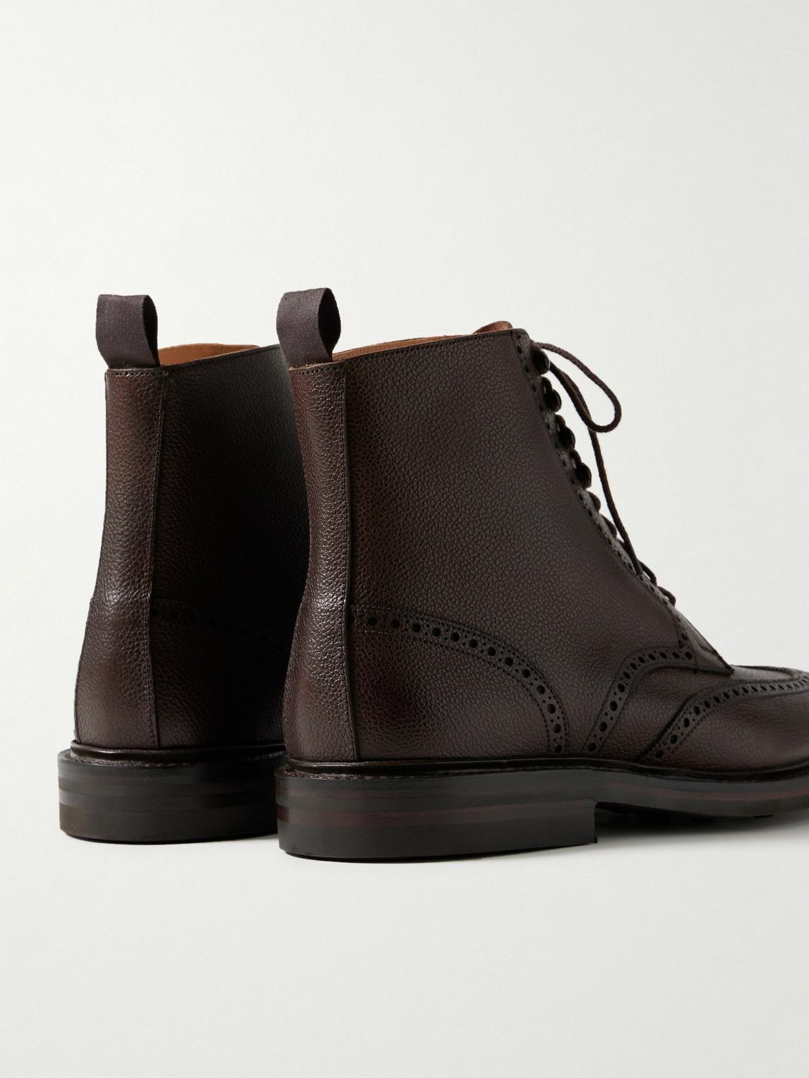 George Cleverley - Bryan Full-Grain Leather Brogue Boots - Brown George ...