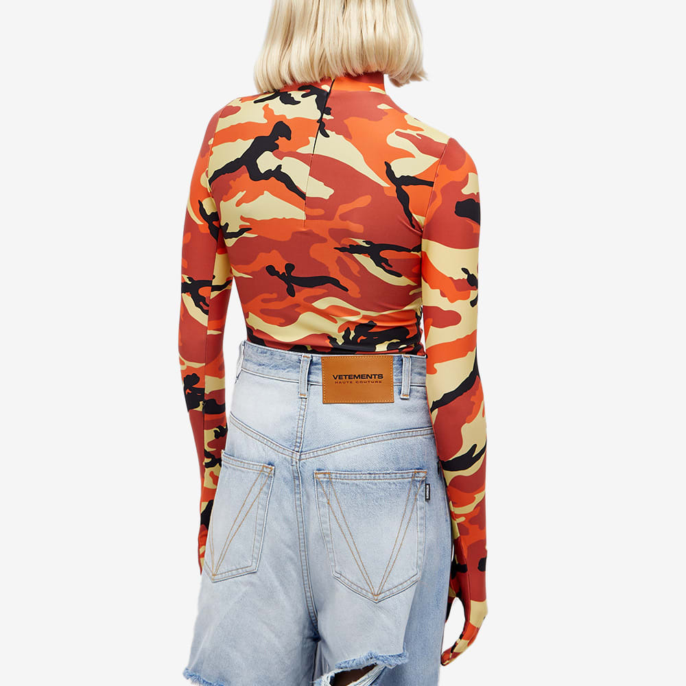 Vetements Women's Camo Styling Top with Gloves in Orange Vetements
