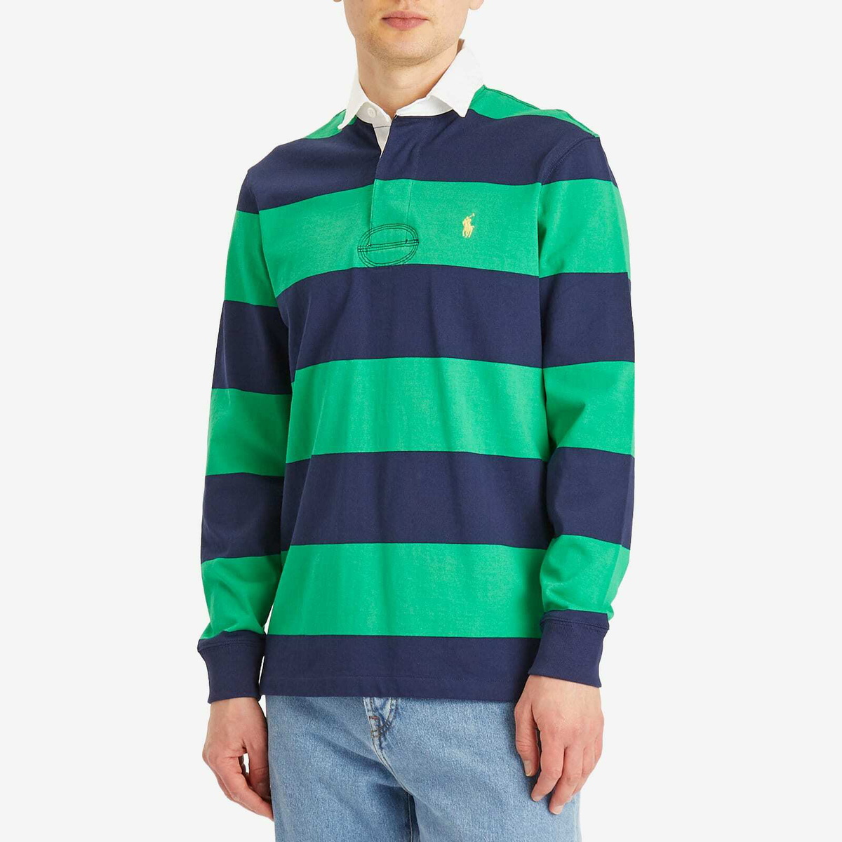 Polo Ralph Lauren Men's Long Sleeve Rugby Shirt in Newport Navy/Bright ...