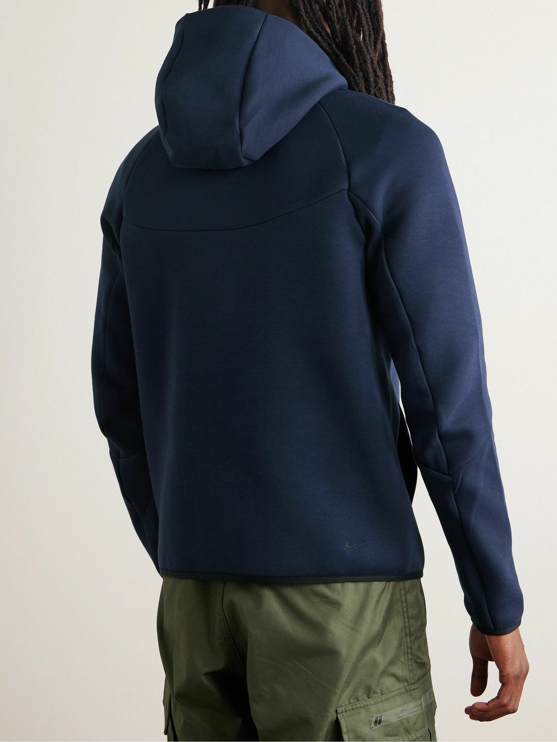 Nike - Windrunner Cotton-Blend Tech Fleece Zip-Up Hoodie - Blue Nike