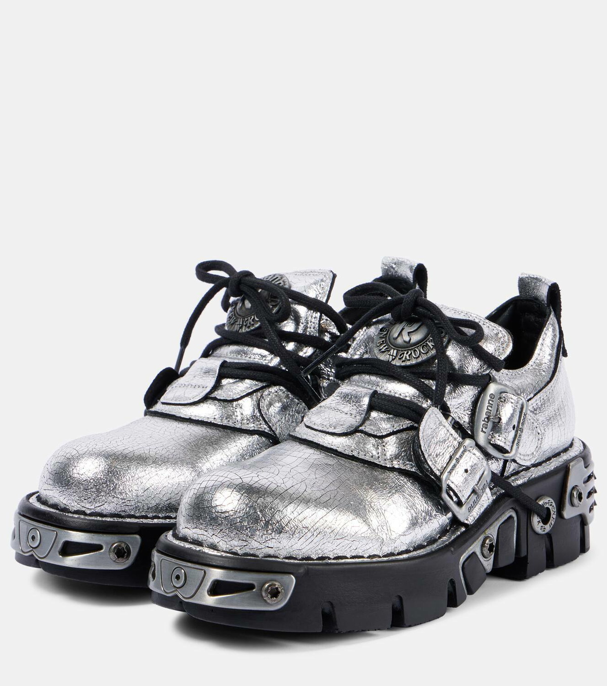 Rabanne x New Rock embellished leather boots Paco Rabanne