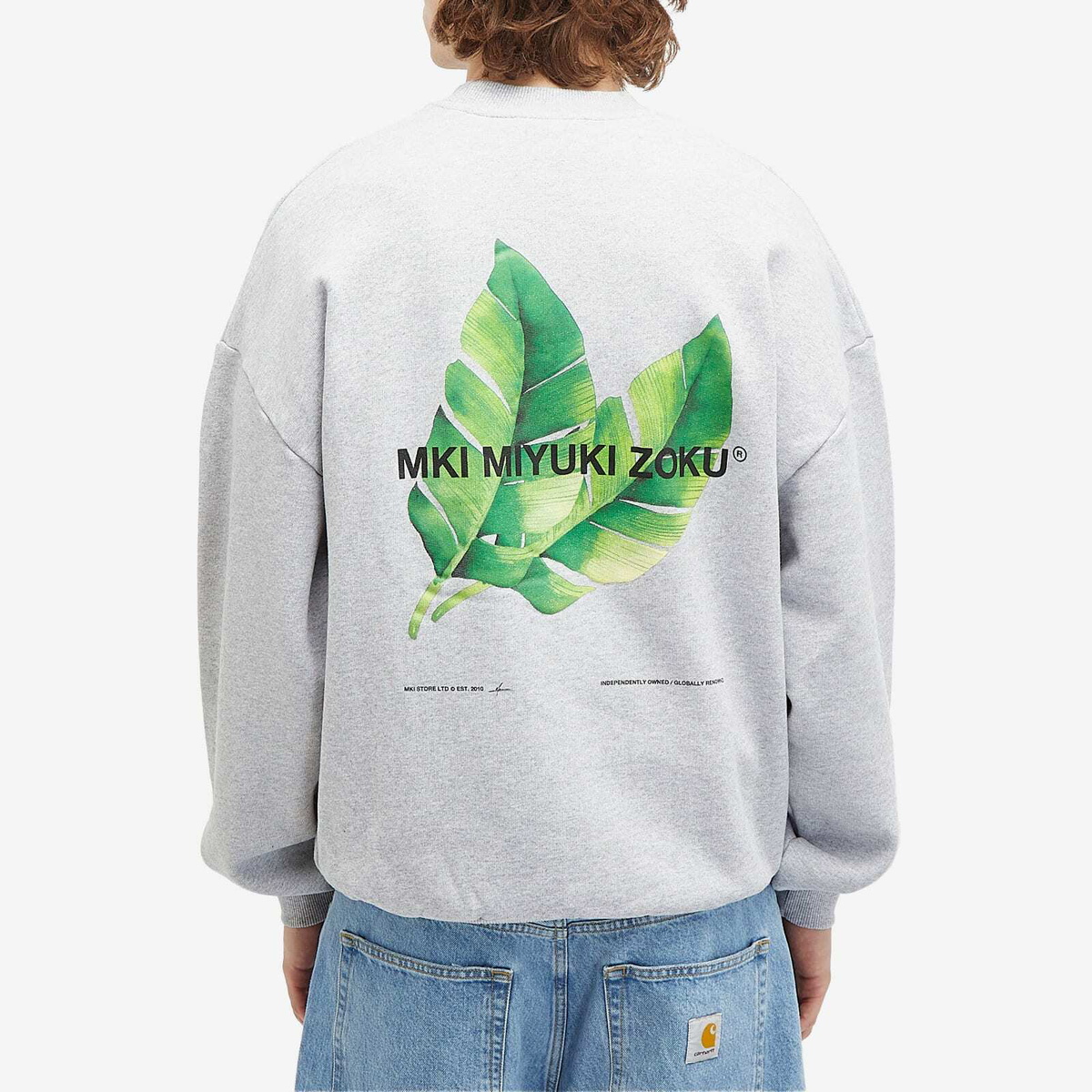 MKI Men's Leaf Crew Sweat in Grey MKI Miyuki-Zoku