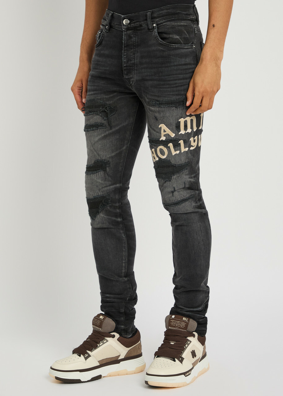 Amiri Hollywood Stretch-denim Slim-leg Jeans Black Amiri