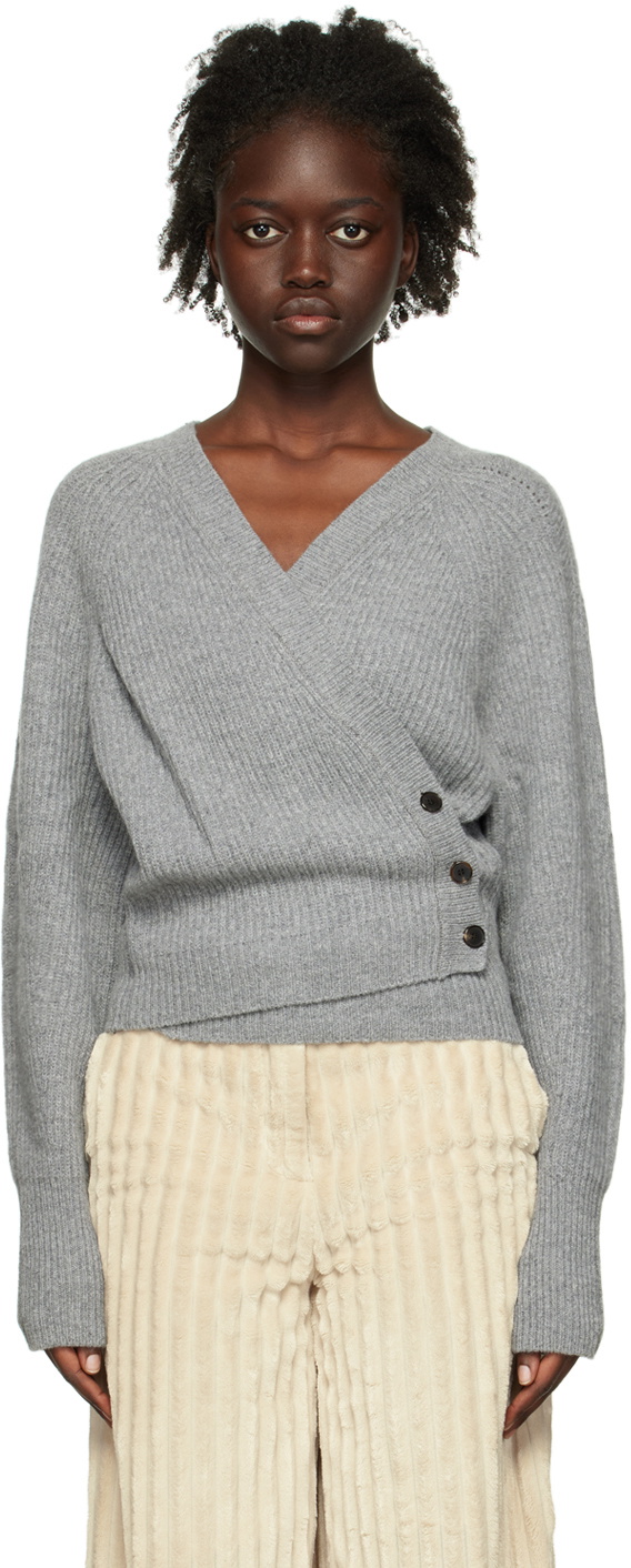 Recto Gray Wrap Sweater Recto